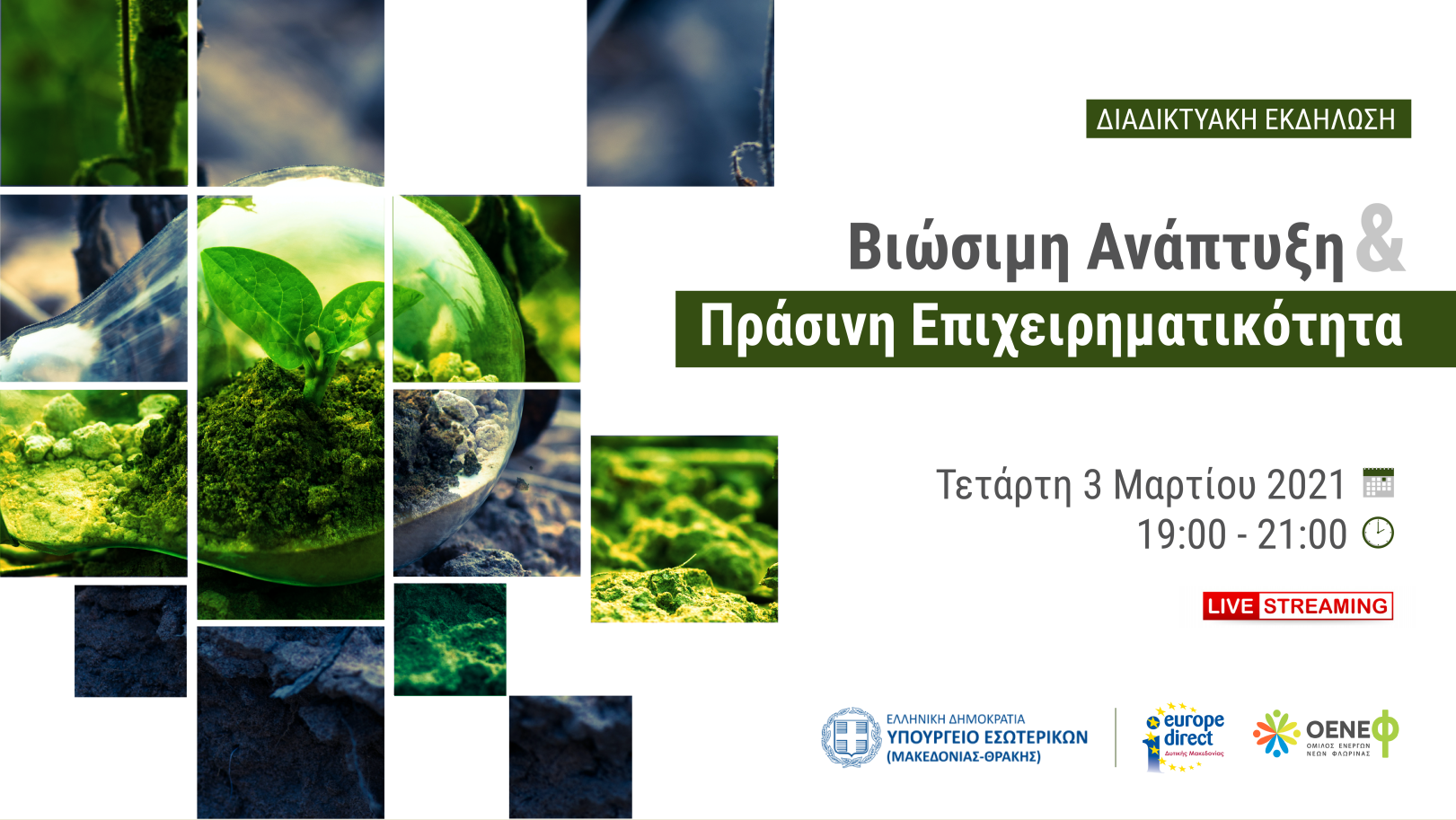 Διαδικτυακή εκδήλωση: Βιώσιμη ανάπτυξη και Πράσινη Επιχειρηματικότητα ...